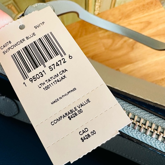 Coach | Bags | Coach Tatum Leather Large Powder Blue Handbag Purse Nwt ...